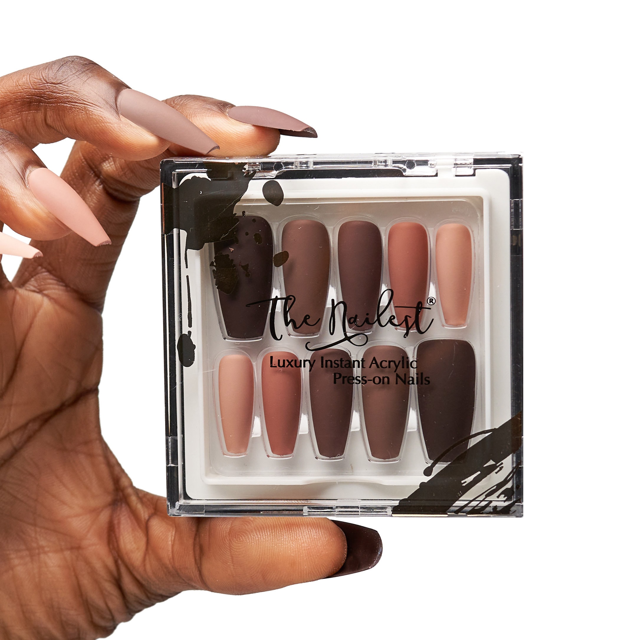 Instant Luxury Acrylic Press on Nails- Earth Multi Player| Multi Color ...