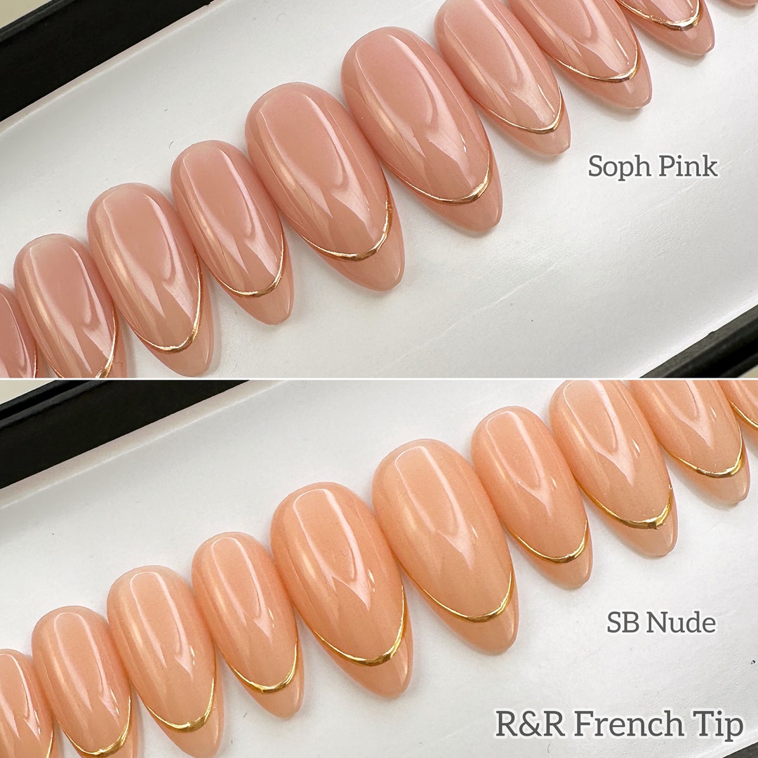 Handmade- R&R French Tip, Soph Pink or SB Nude Press on Nails | Any ...