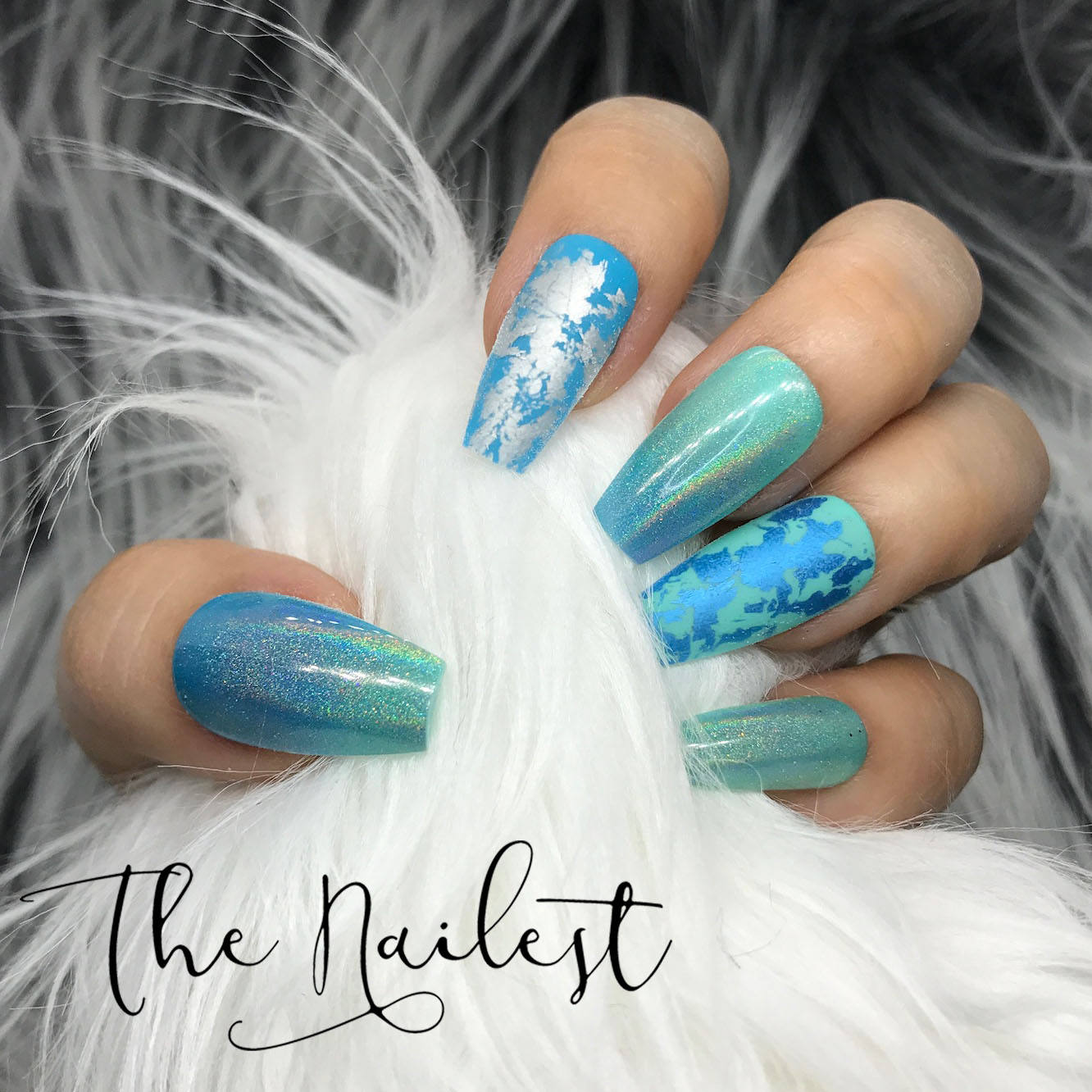 Turquoise Acrylic Nails