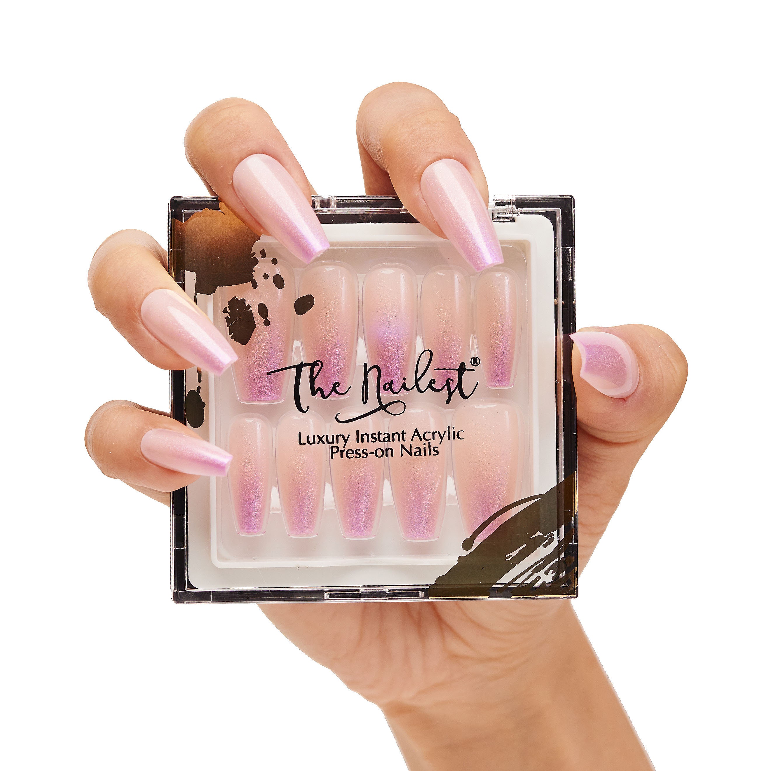 Instant Luxury Acrylic Press on Nails- Iris Ombre | Pink Purple | Fake ...