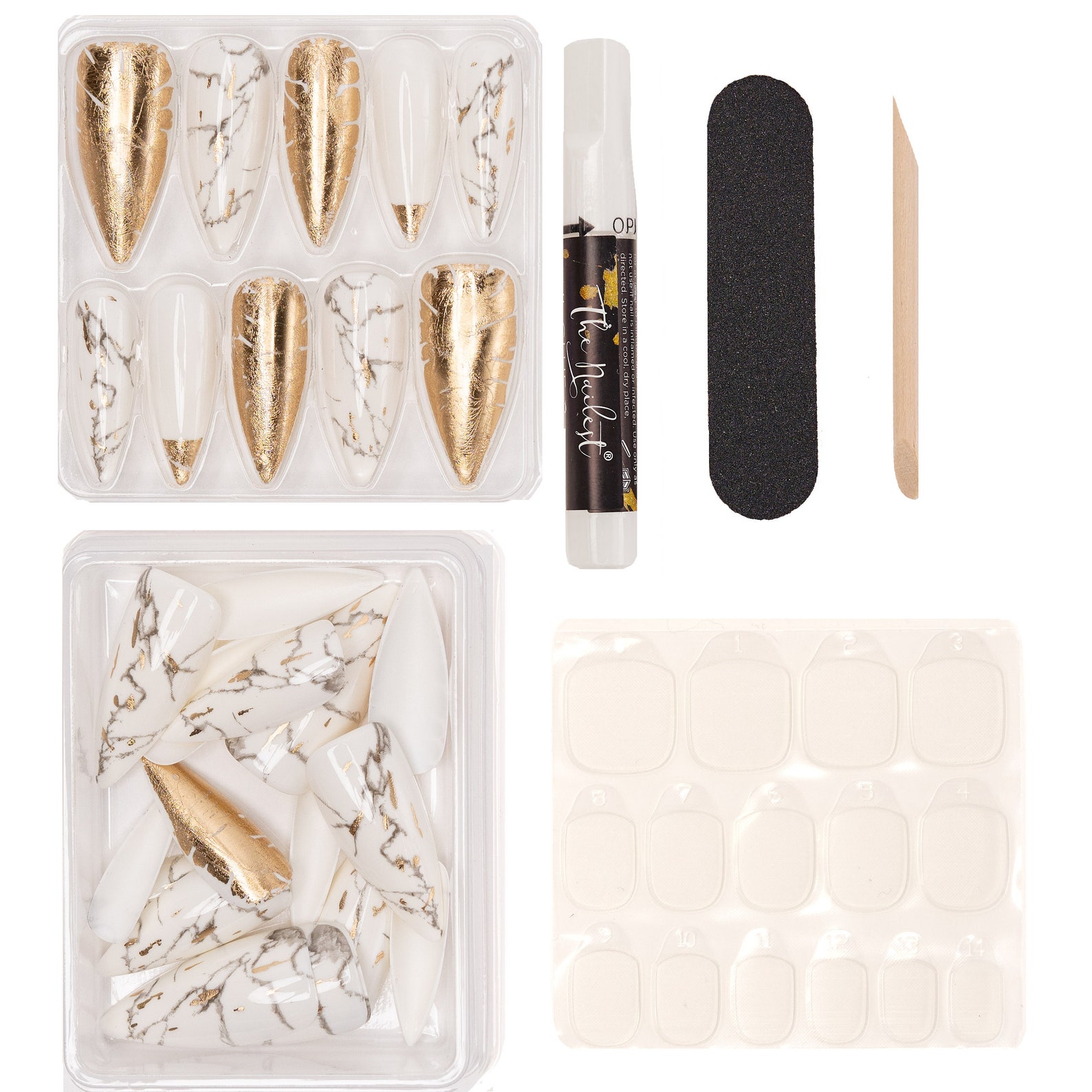 Instant Luxury Acrylic Press on Nails- Grayson | Medium Stiletto | Fake ...