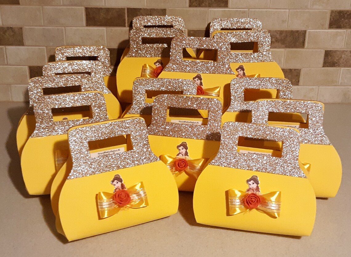 Princess Purses Birthday Party Favor Kids Bag Beauty Beast - Etsy