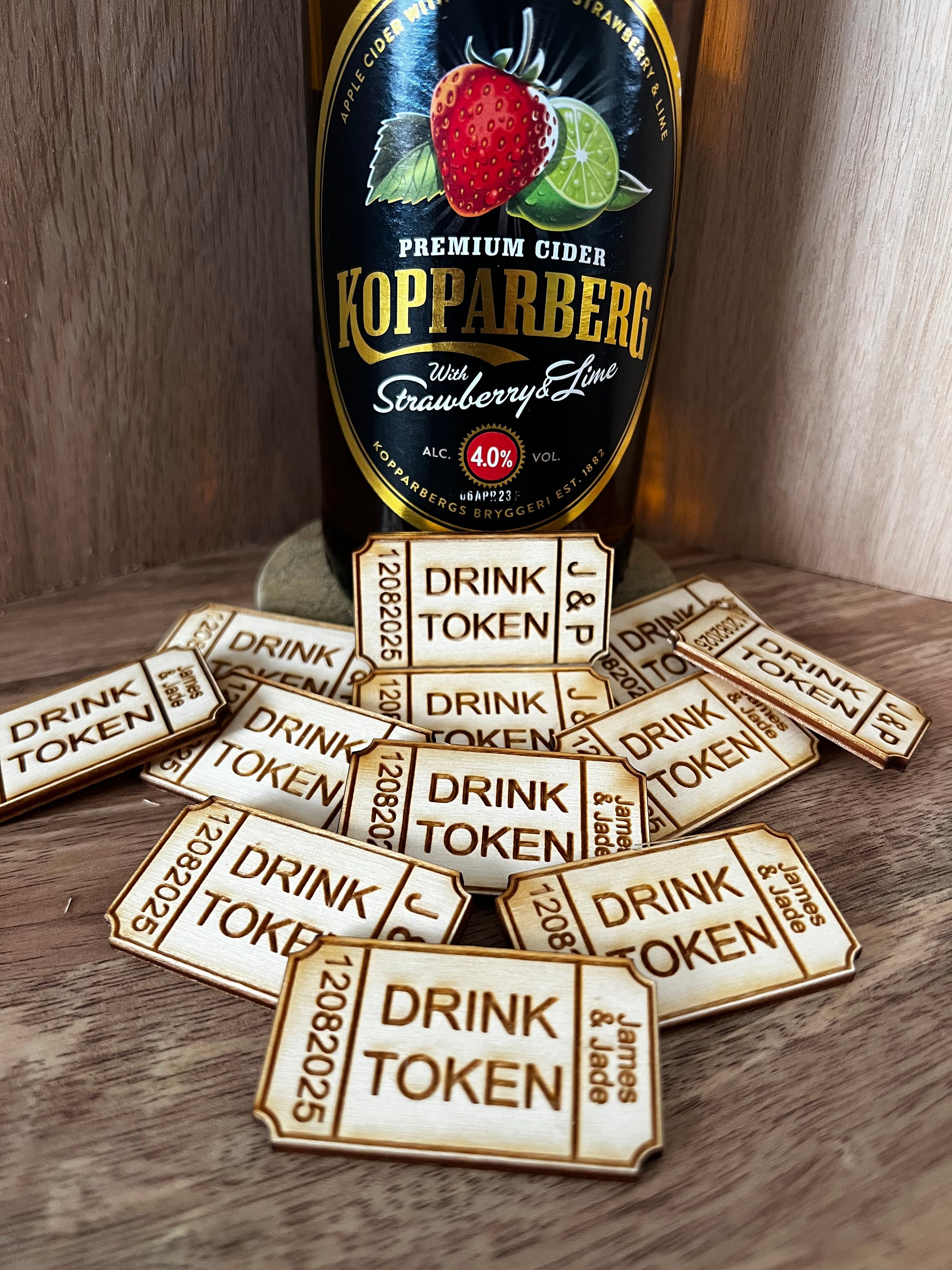 Personalised Birch Drink Tokens for Wedding Favours Party Celebration ...