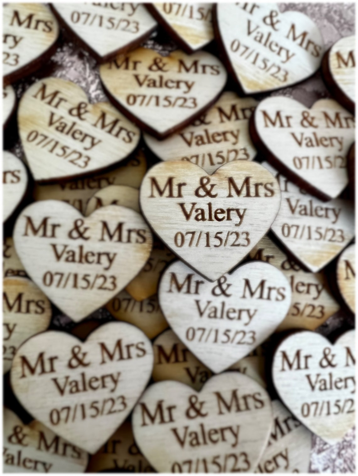 Wooden Love Heart Table Decorations Personalised Wedding - Etsy