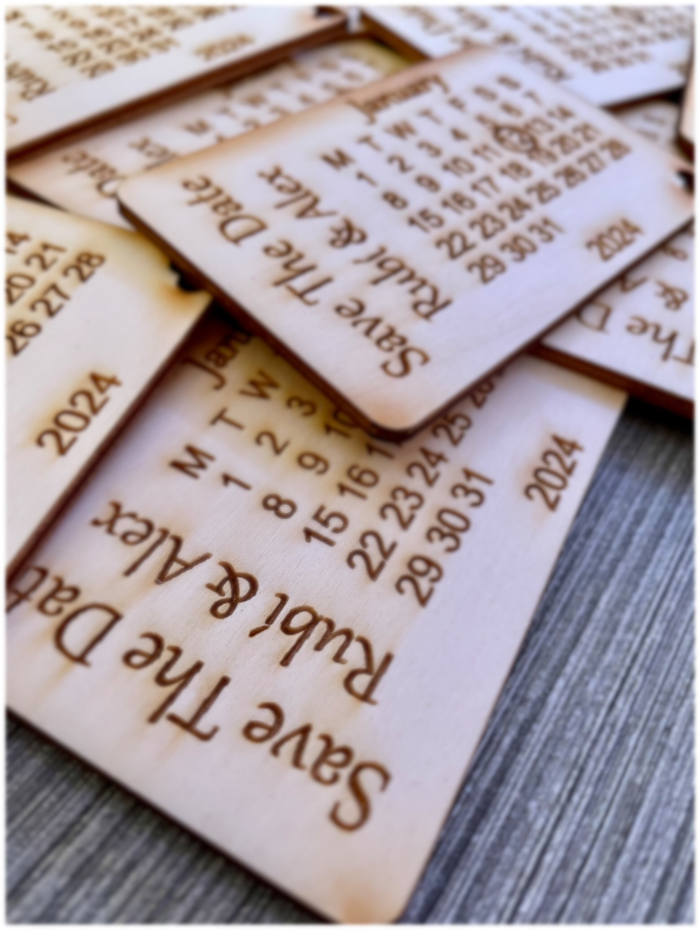 Personalised Wooden Save the Date Credit Card Size. Wedding Invitations ...