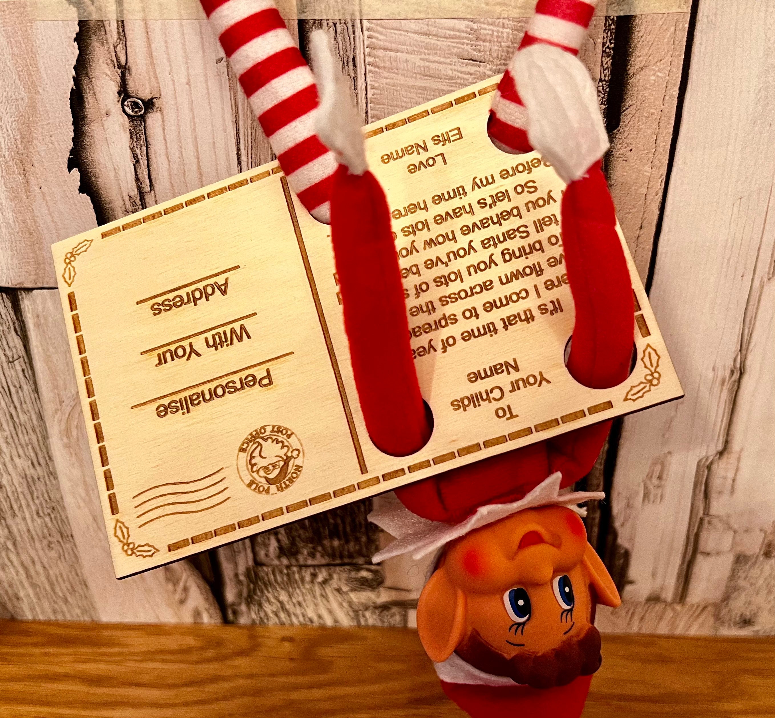 Personalised Elf Arrival Christmas Postcard Handmade Wooden - Etsy UK