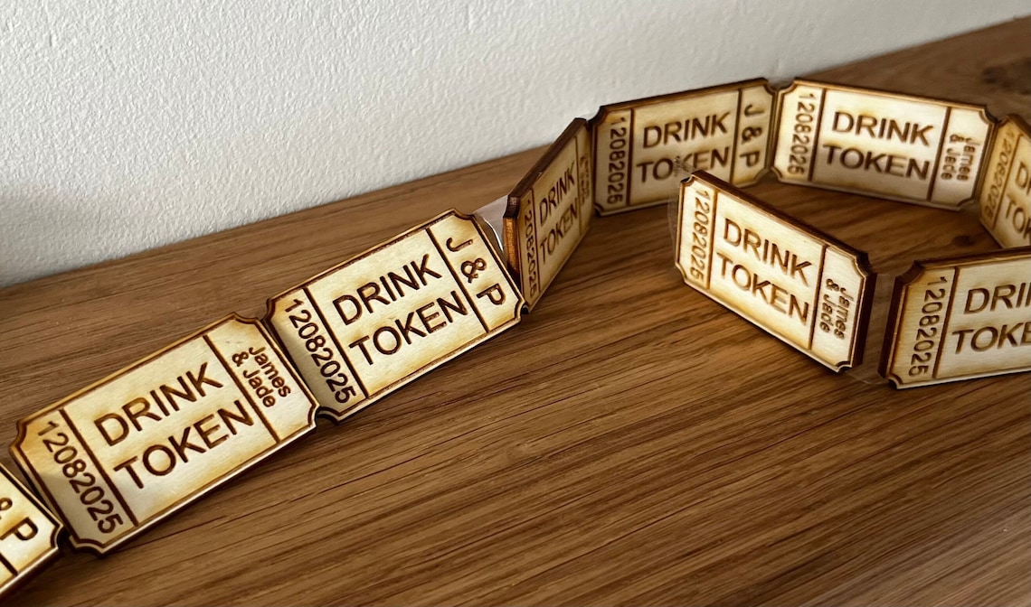Personalised Birch Drink Tokens for Wedding Favours Party Celebration ...