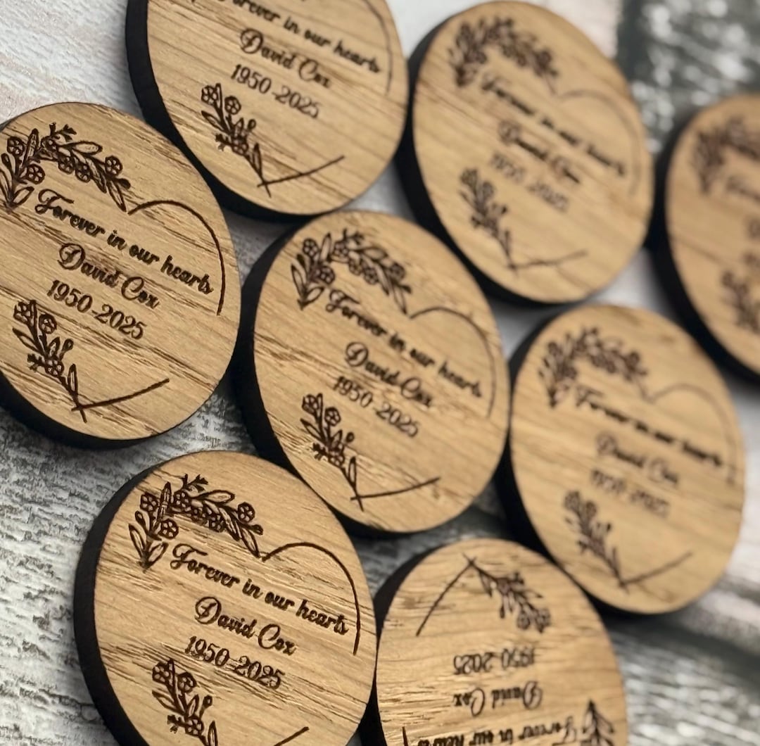 Funeral Favours Personalised Drinks Token for Guests Memorial Favours ...