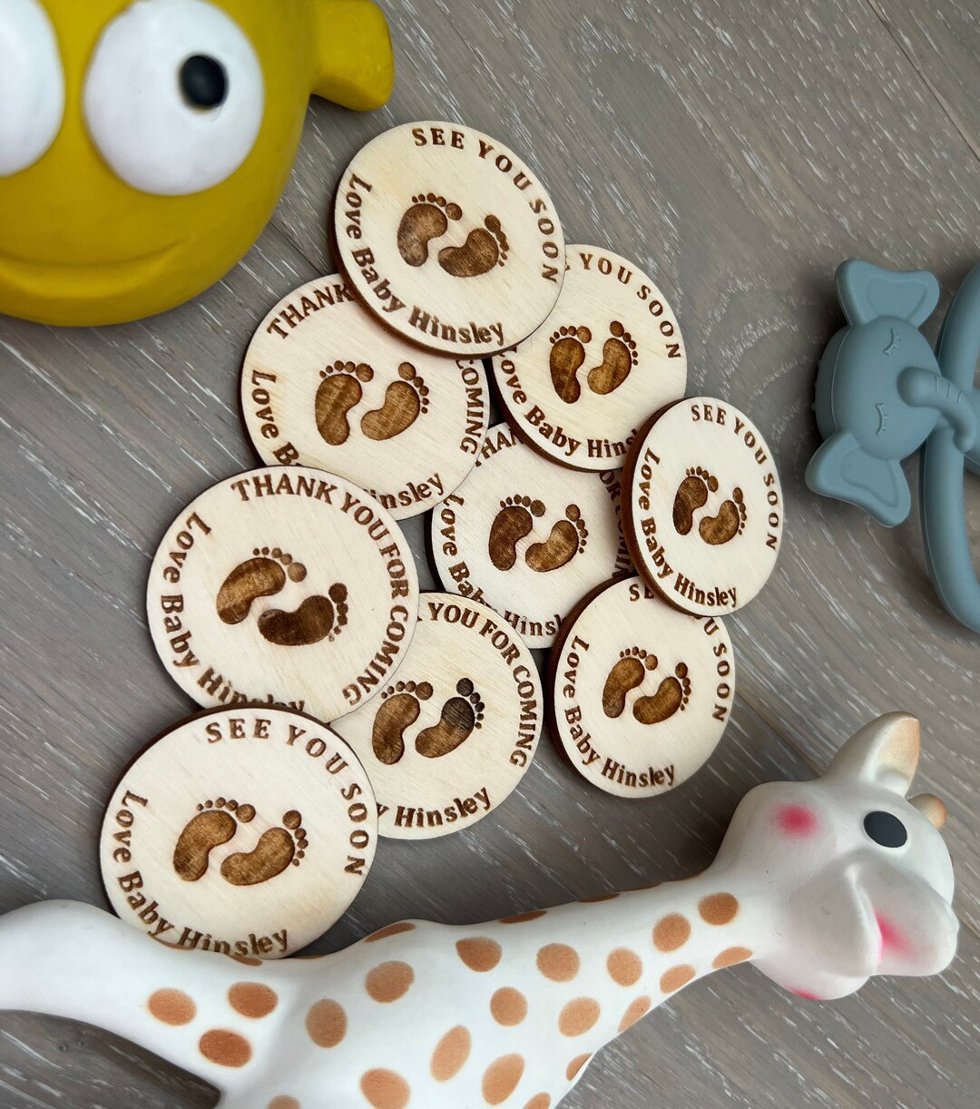 Sustainable Personalised Baby Shower Invite / Thank You Tokens Event ...