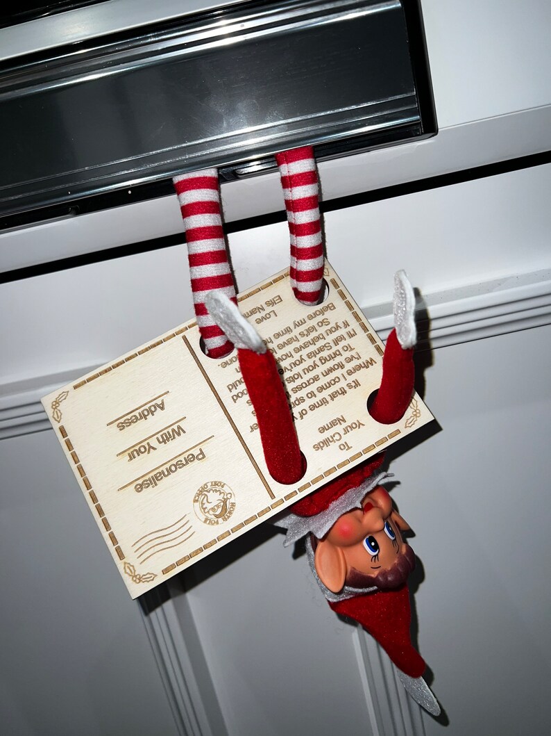 Personalised Elf Arrival Christmas Postcard Handmade Wooden - Etsy UK