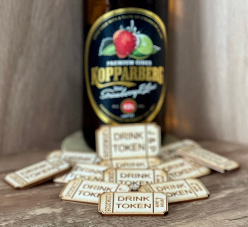 Personalised Birch Drink Tokens for Wedding Favours Party Celebration ...