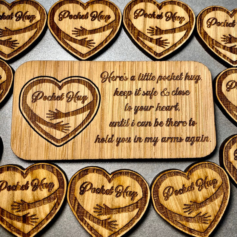 Oak Pocket Hug Isolation Card / Gift. Send a Hug to Your Loved - Etsy