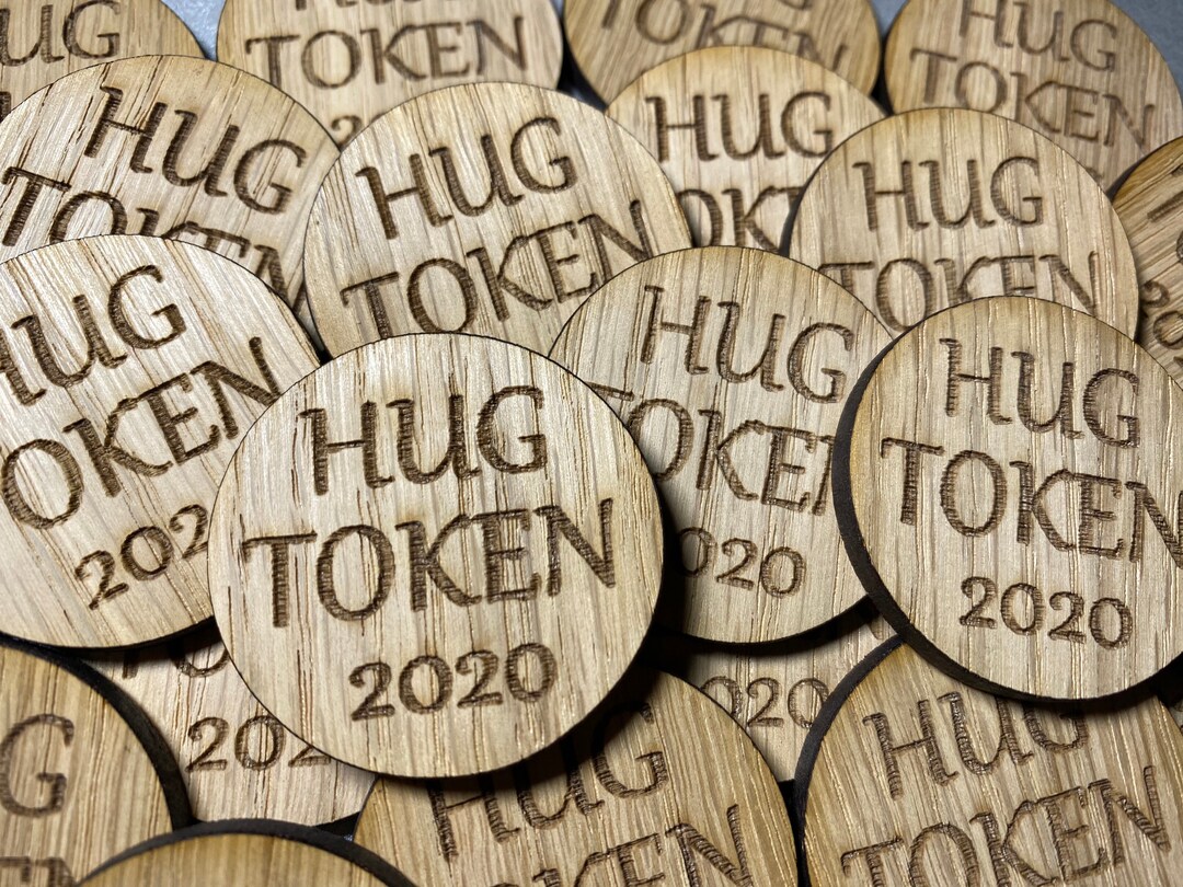 Personalised Oak Hug Love Tokens Thank You Favours Circles celebration ...