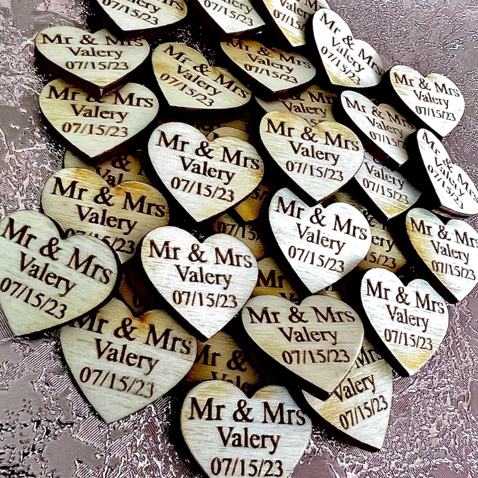 Wooden Love Heart Table Decorations Personalised Wedding - Etsy