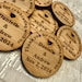 Personalised Oak Thank You Tokens Wedding Favours Circles party ...
