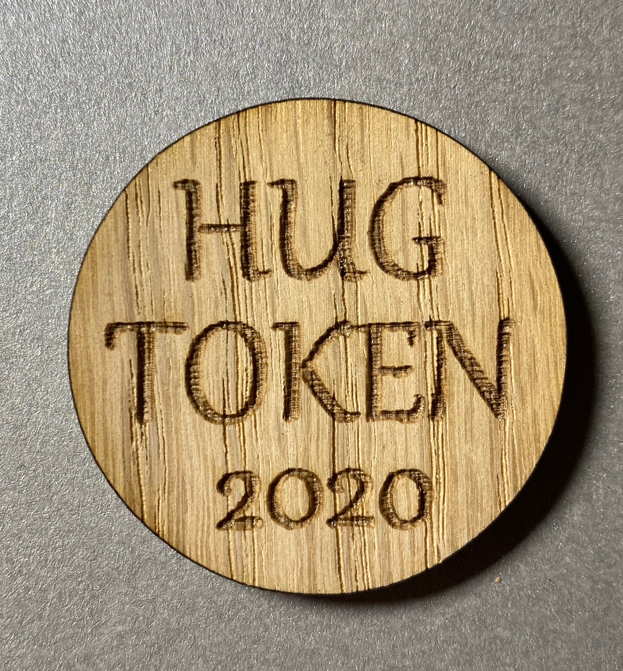 Personalised Oak Hug Love Tokens Thank You Favours Circles celebration ...