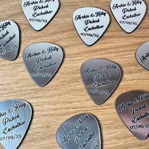 PERSONALISED GUITAR PLECTRUM Acrylic Music Themed Wedding Table ...