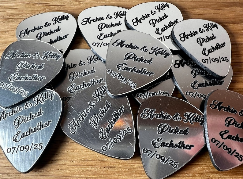 PERSONALISED GUITAR PLECTRUM Acrylic Music Themed Wedding - Etsy UK