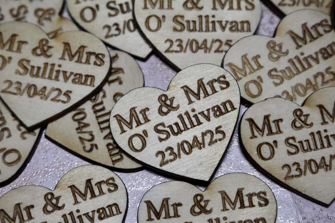 Extra Large Wooden Love Heart Table Decorations Personalised Wedding ...