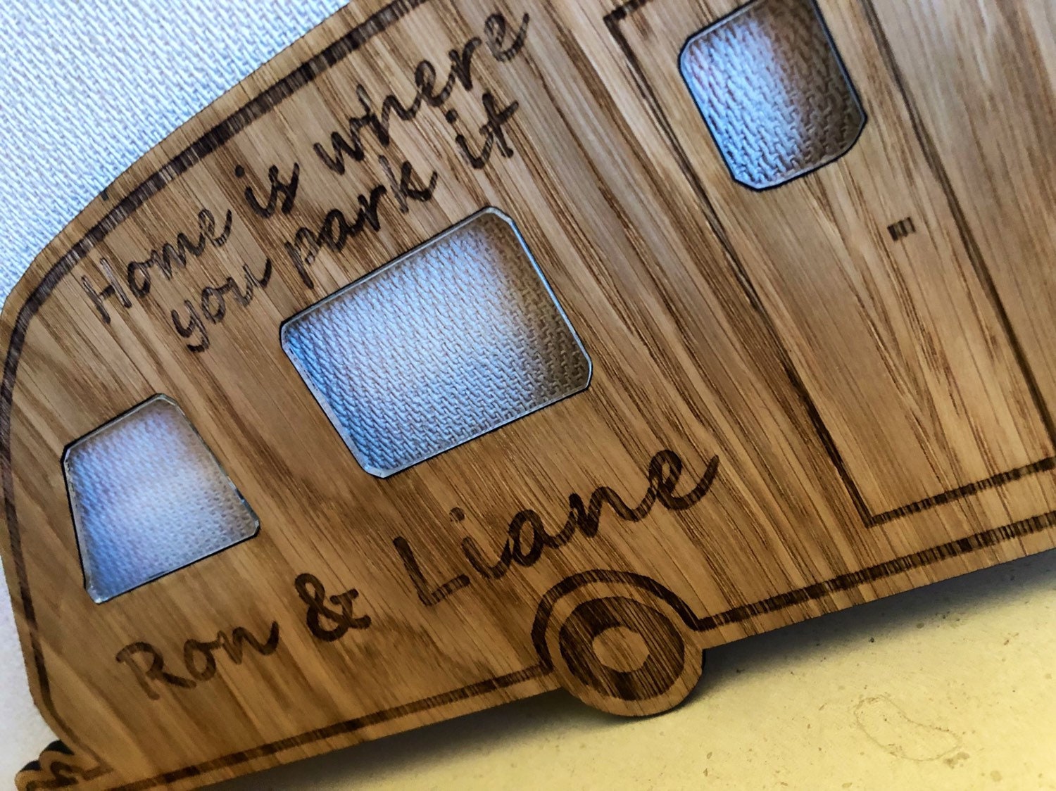 Personalised oak caravan wall sign plaque home is where | Etsy