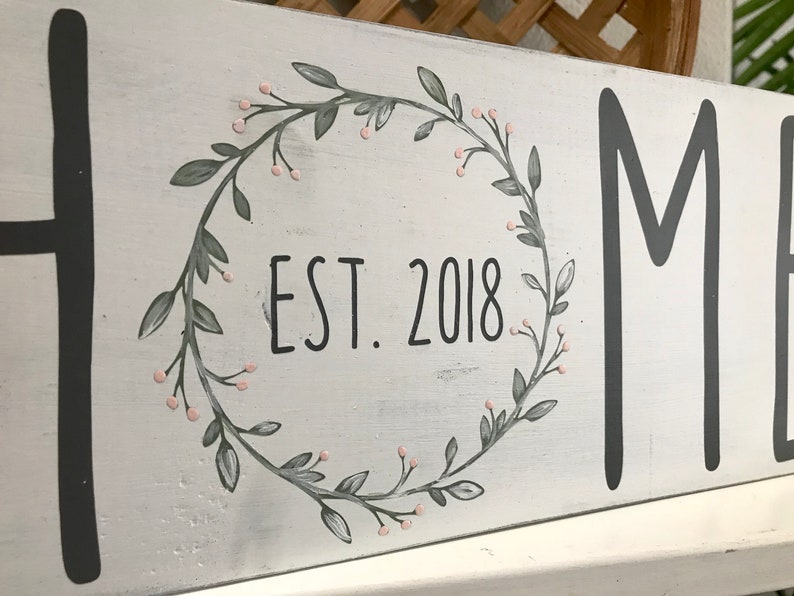Home Established Sign Home Home Sign Home Wreath Sign - Etsy