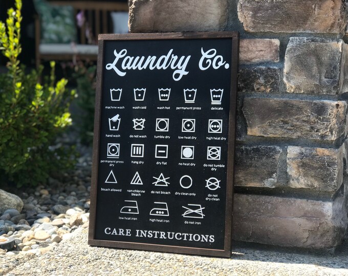 Laundry Co Sign | Laundry Rules | Care Instructions | Laundry Co | Wash ...