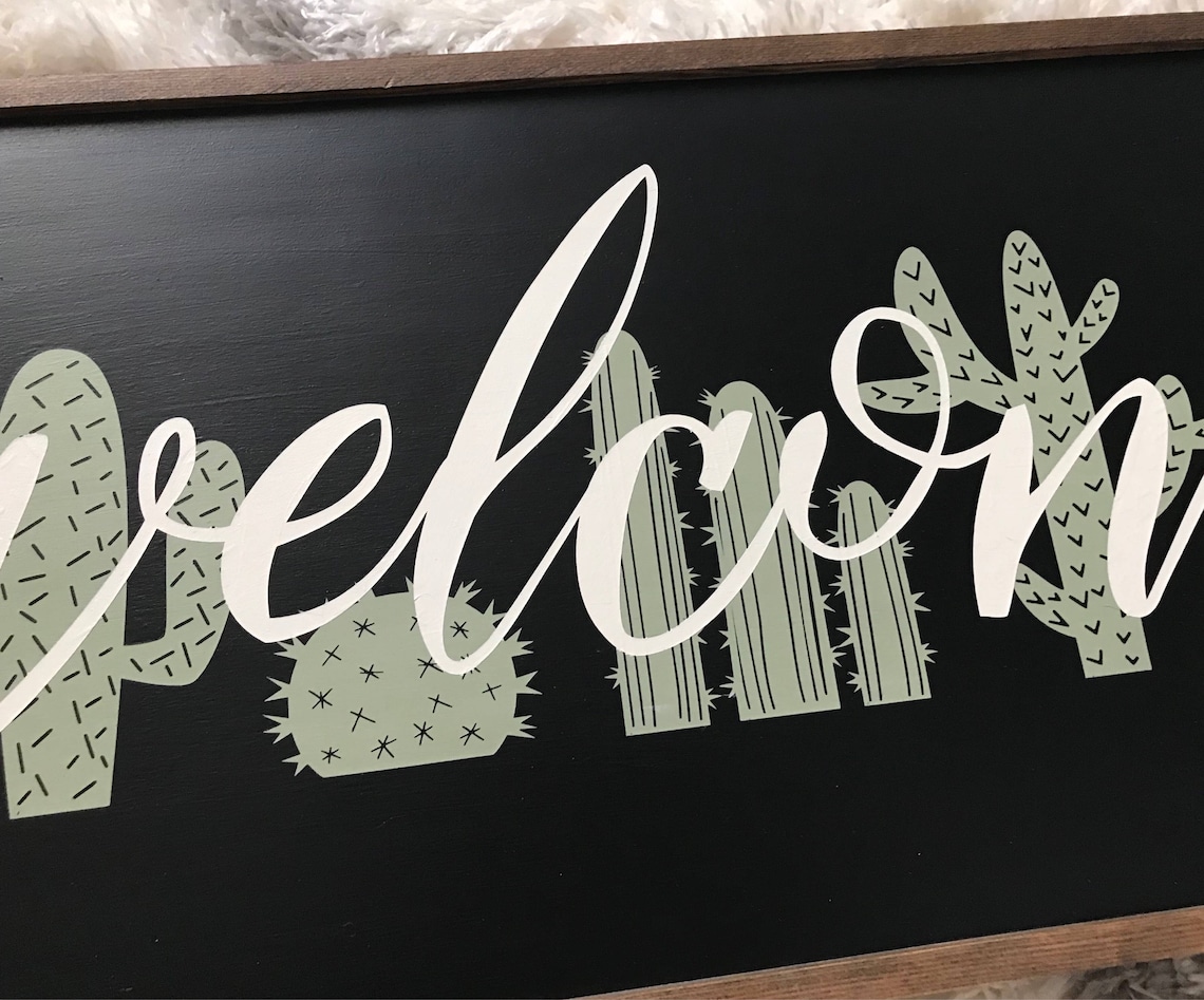 Welcome Sign/welcome/cactus/cacti/southwestern/entry/living - Etsy