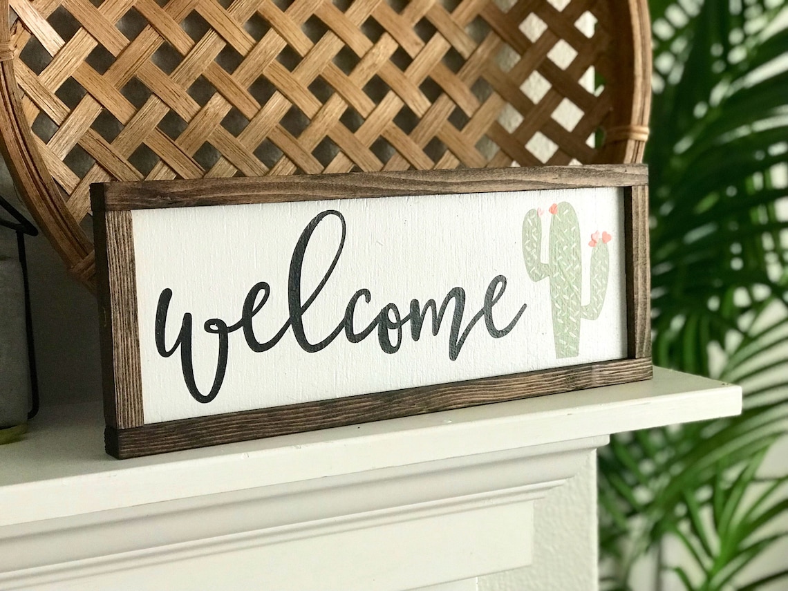 Welcome Sign/welcome/cactus/cacti/southwestern/entry/living - Etsy