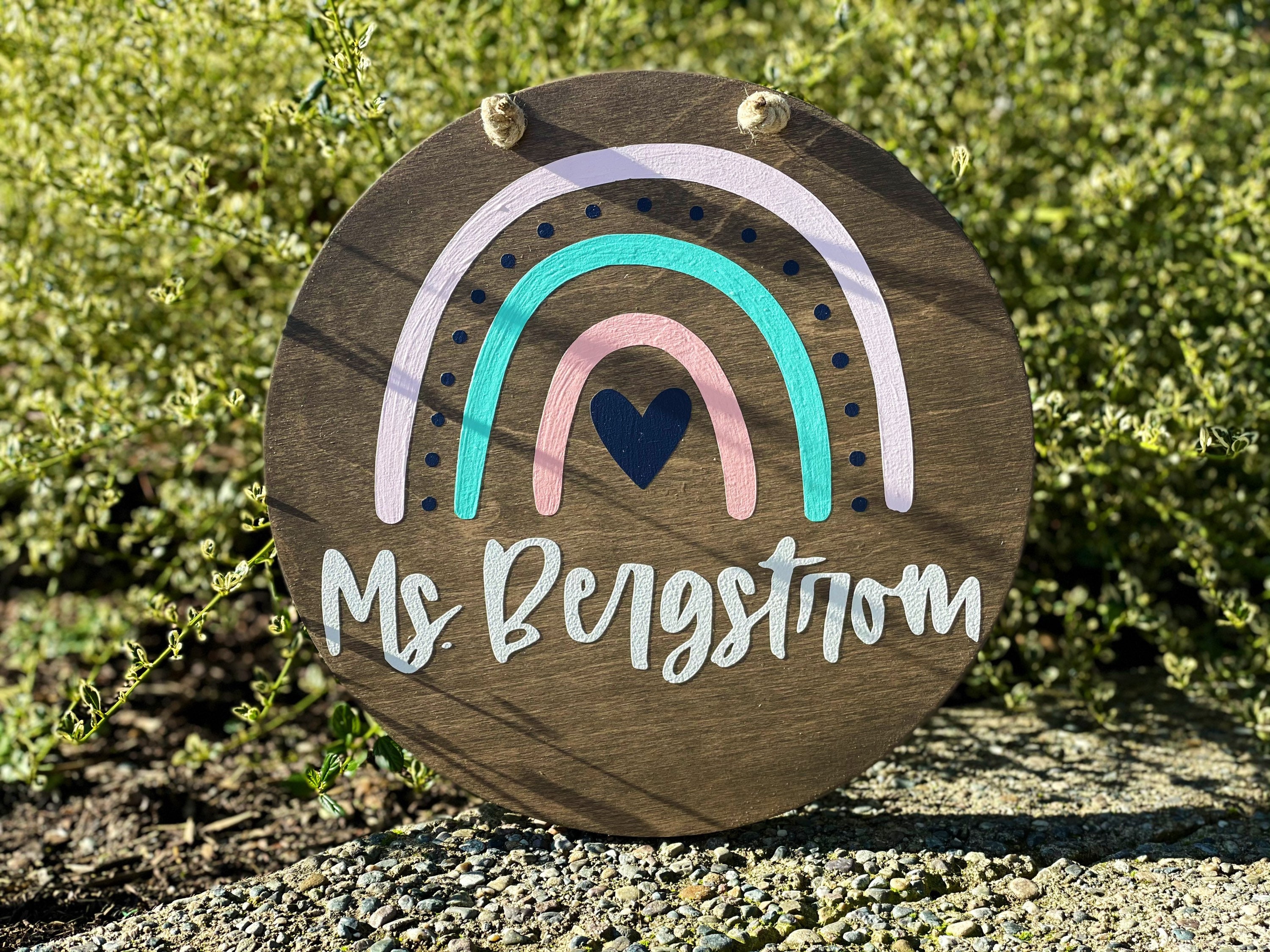 Rainbow Sign Teacher Sign Hanging Sign | Etsy