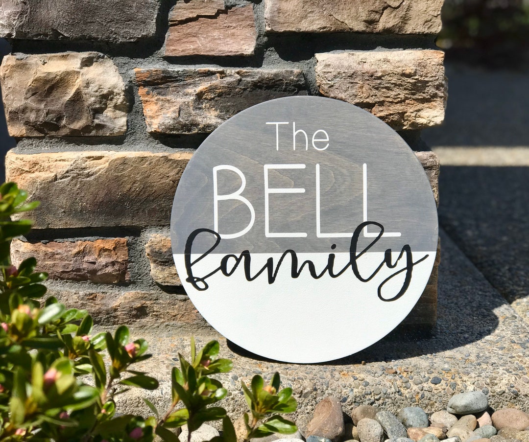 Family Sign Personalized Customizable Round Sign Housewarming Birthday ...