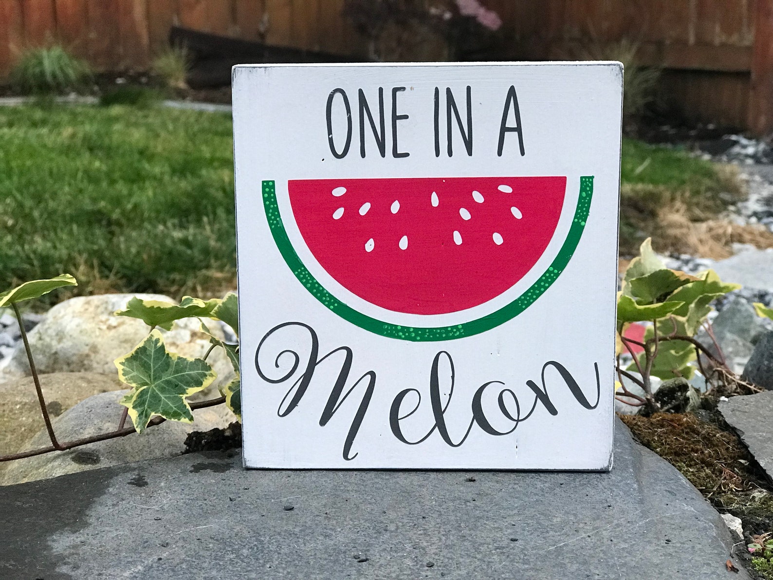 One in a melon watermelon mini sign desk sign kid room | Etsy