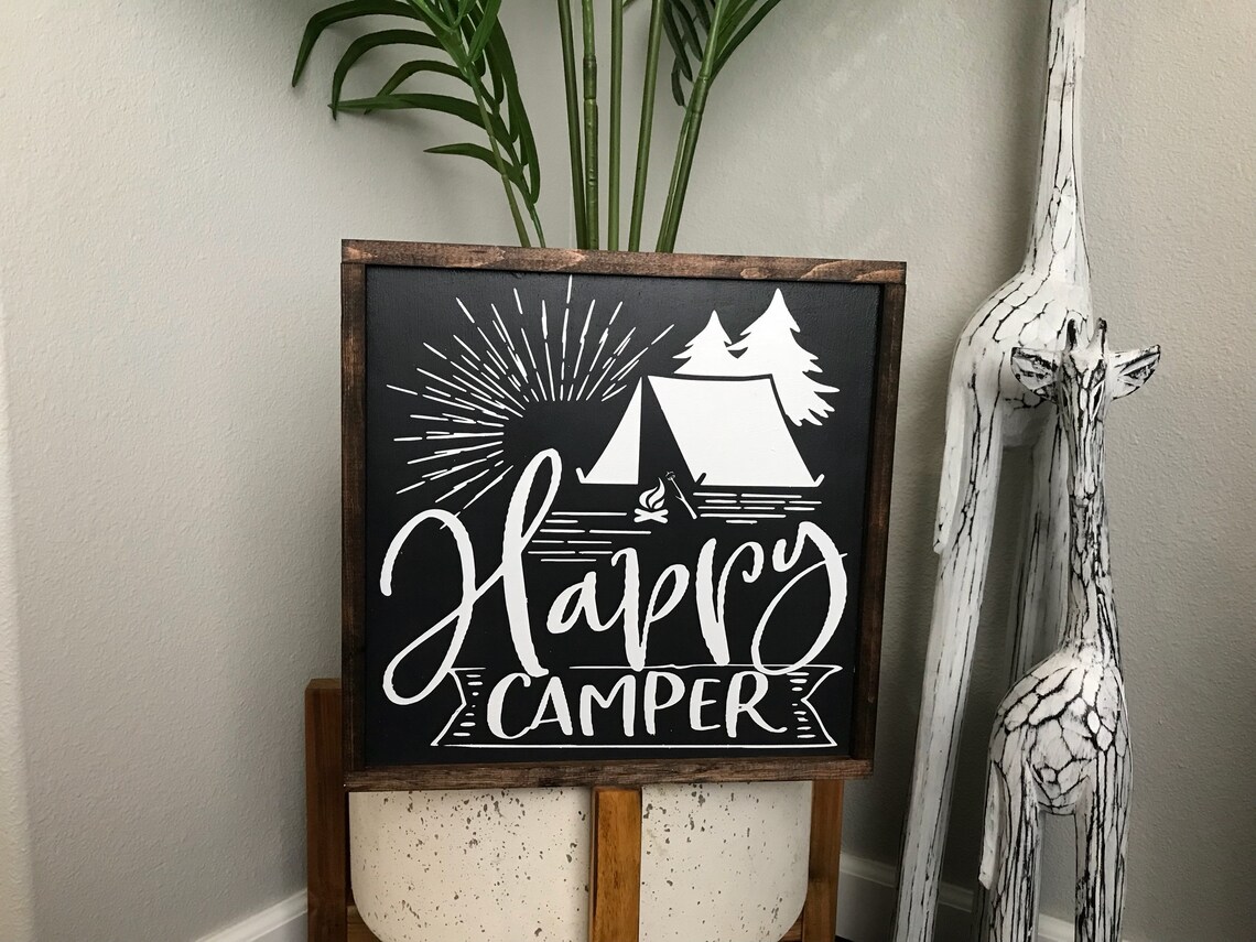 Happy Camper Happy Camper Sign Camping Camping Gift | Etsy