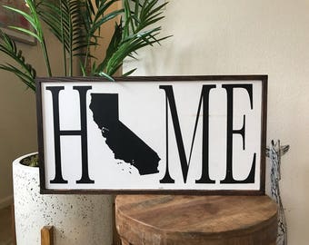 Home State Wall Art Home State Sign State Art Wood Sign - Etsy