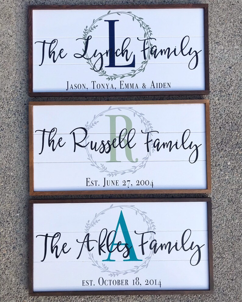 Family established wood sign family established sign - Etsy 日本