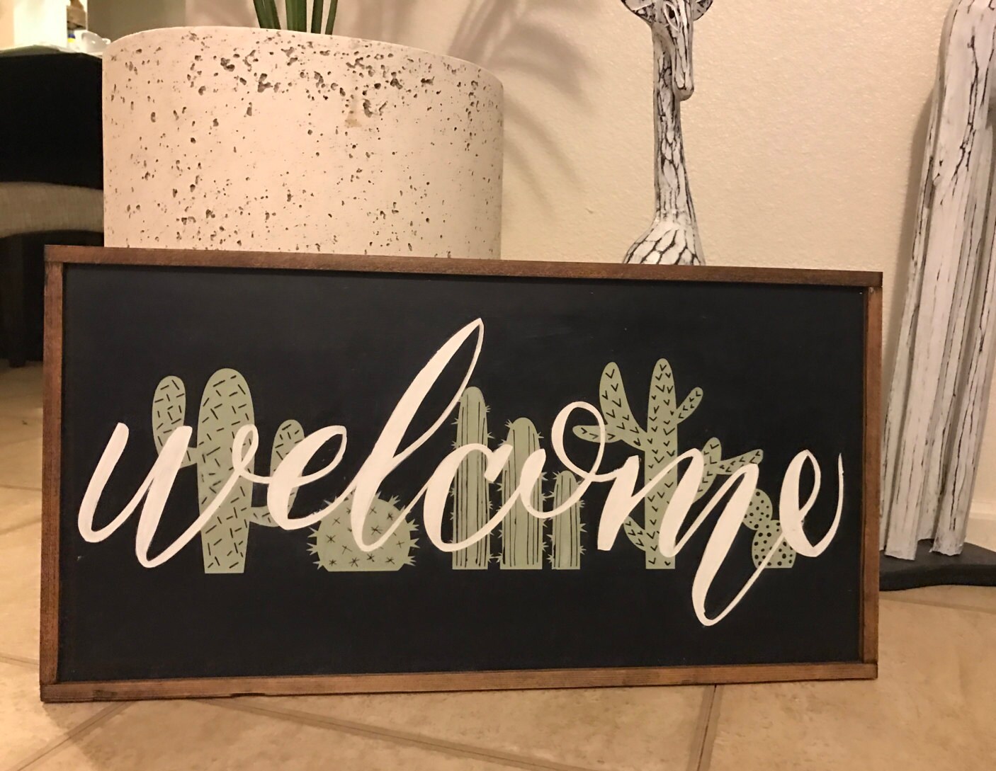 Welcome Sign/welcome/cactus/cacti/southwestern/entry/living - Etsy