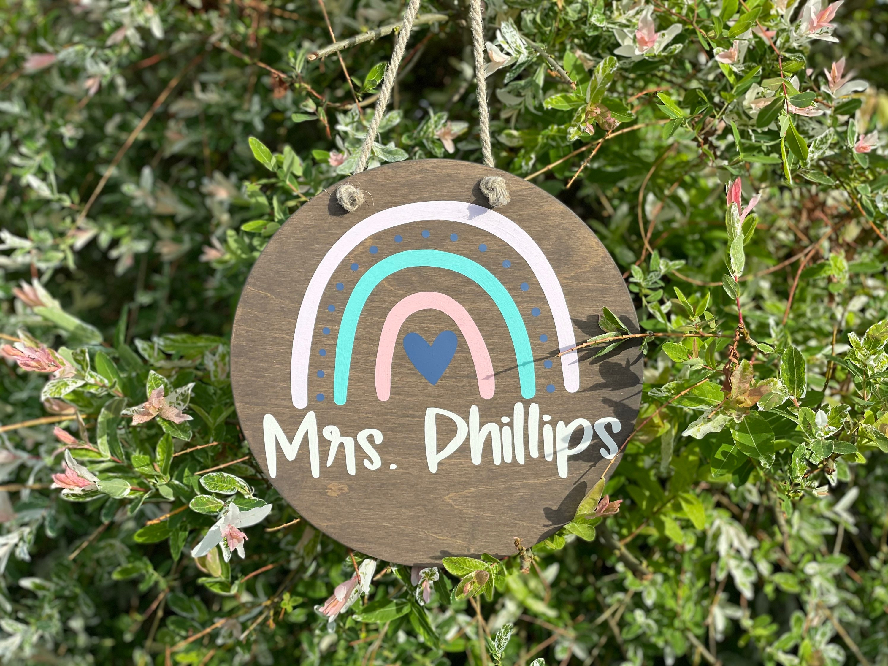 Rainbow Sign Teacher Sign Hanging Sign | Etsy