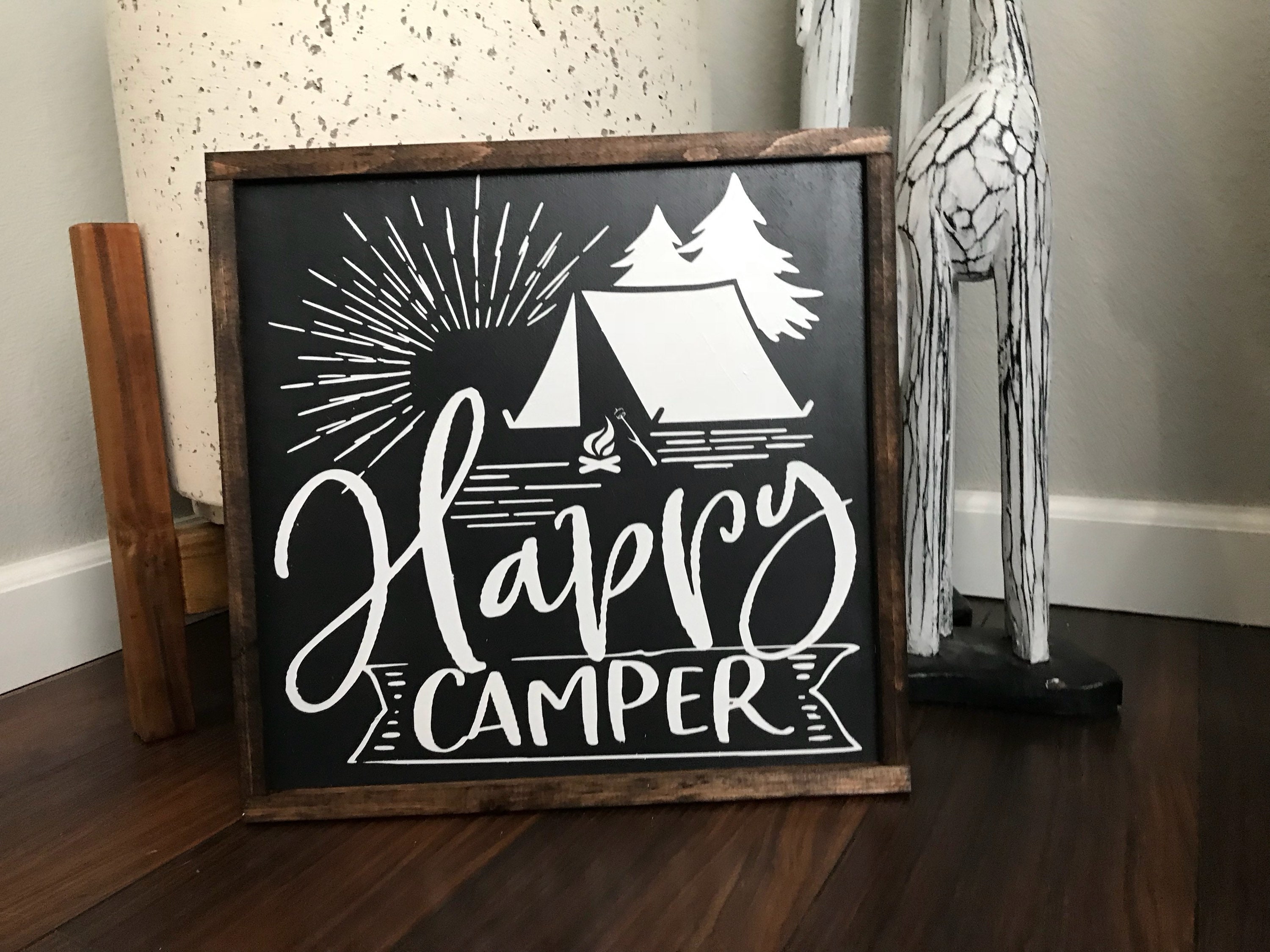 Happy camper happy camper sign camping camping gift | Etsy