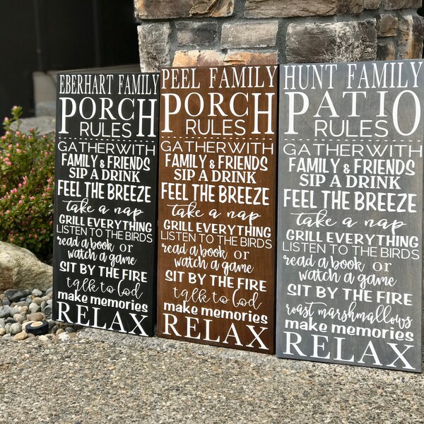 Porch Rules Sign - Etsy