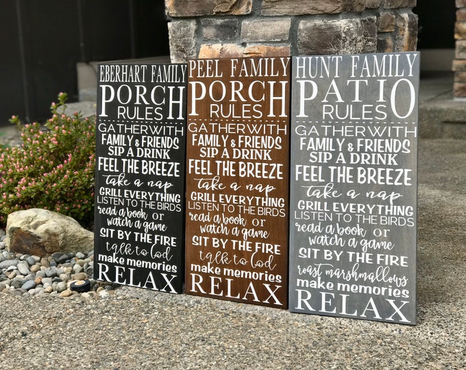 Patio Rules | Porch Rules | Patio Signs | Patio Decor | Porch Sign ...