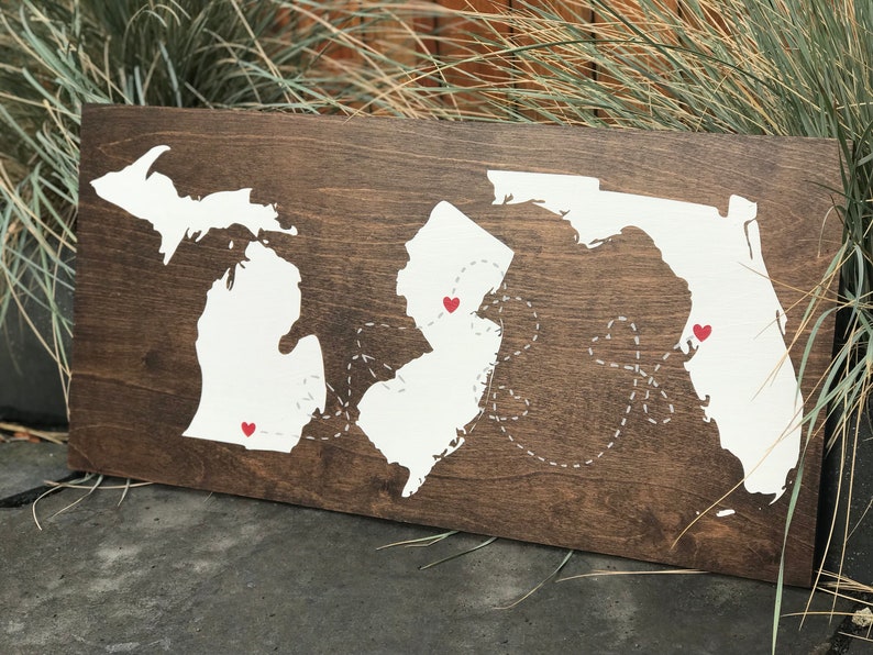 CUSTOM state sign state sign wedding gift state to state | Etsy