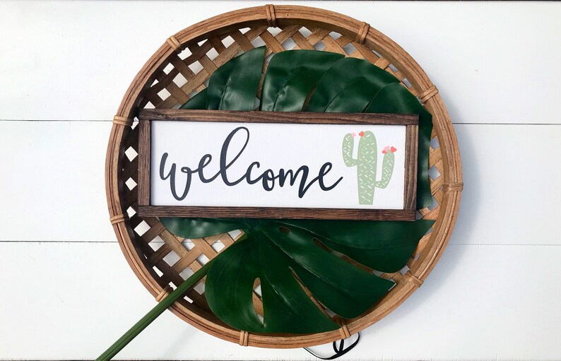 Welcome Sign/welcome/cactus/cacti/southwestern/entry/living - Etsy