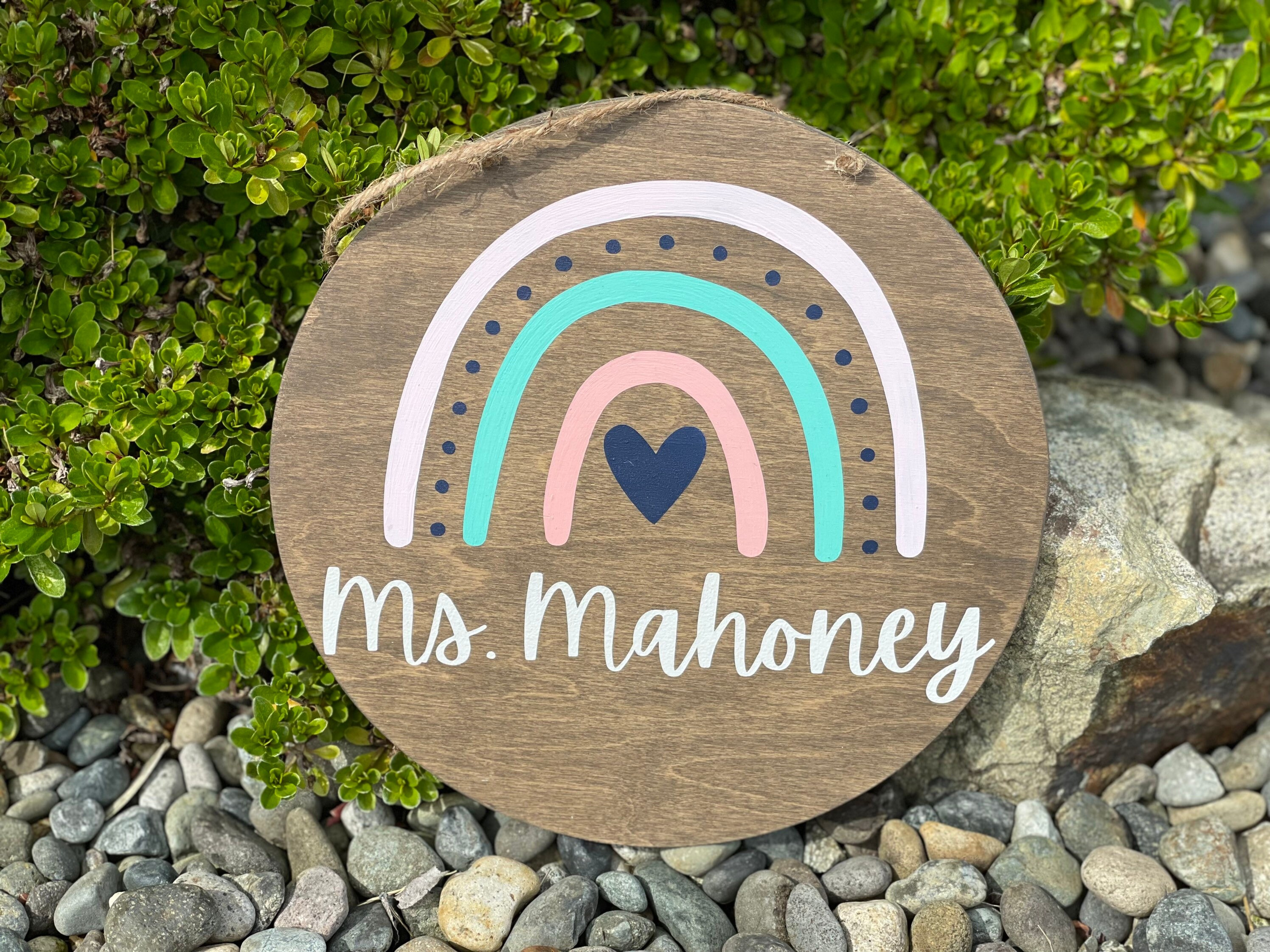 Rainbow Sign Teacher Sign Hanging Sign | Etsy