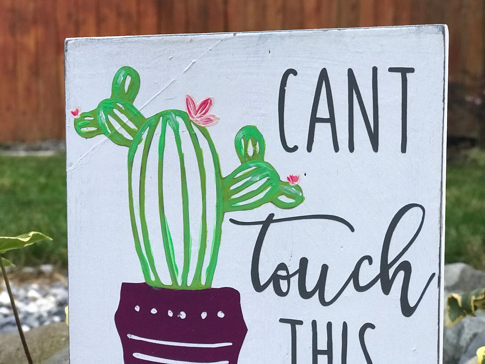 Cant Touch This Cactus Sign Cactus Cactus Decor Cactus | Etsy