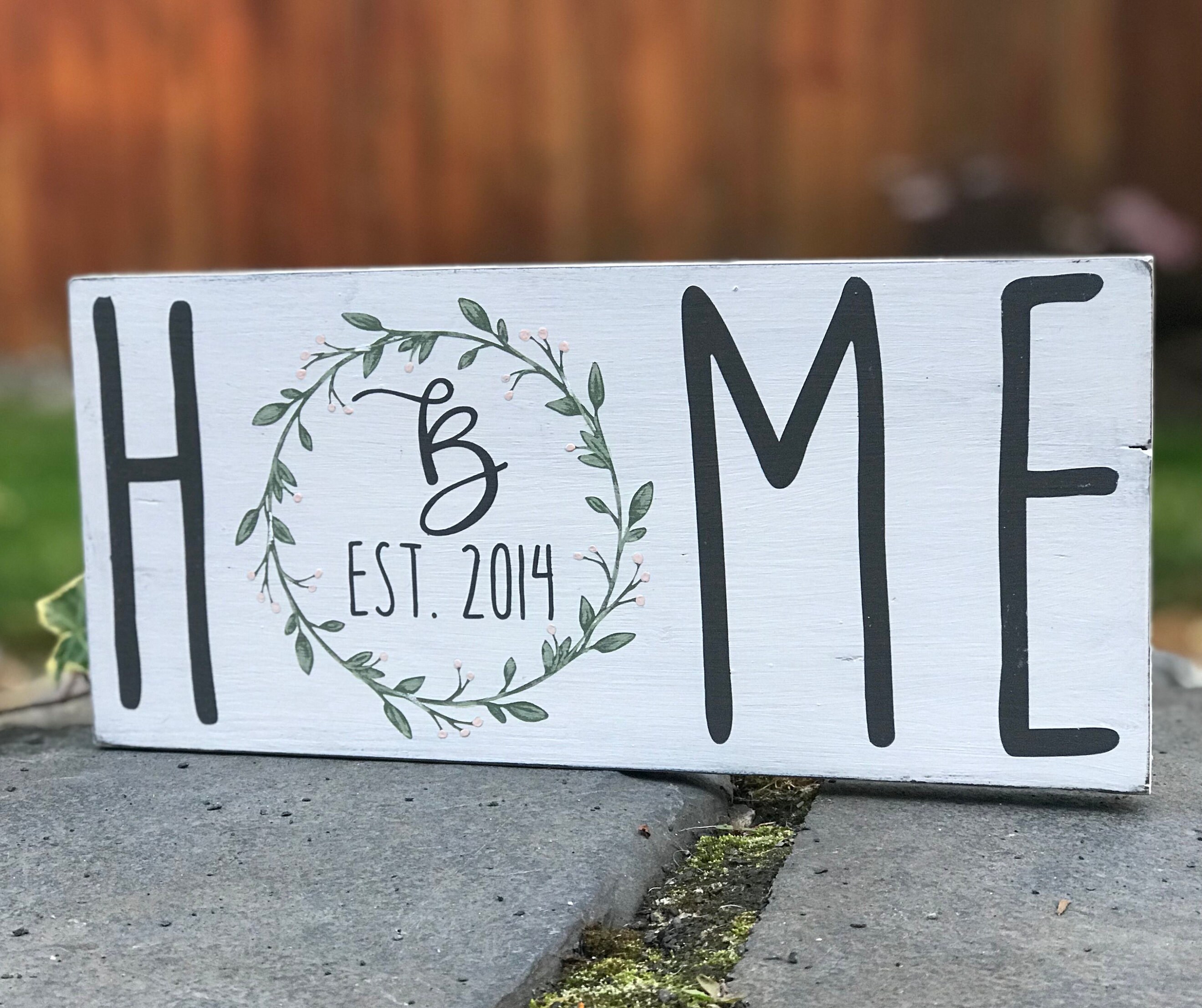 Home Established Sign Home Home Sign Home Wreath Sign - Etsy