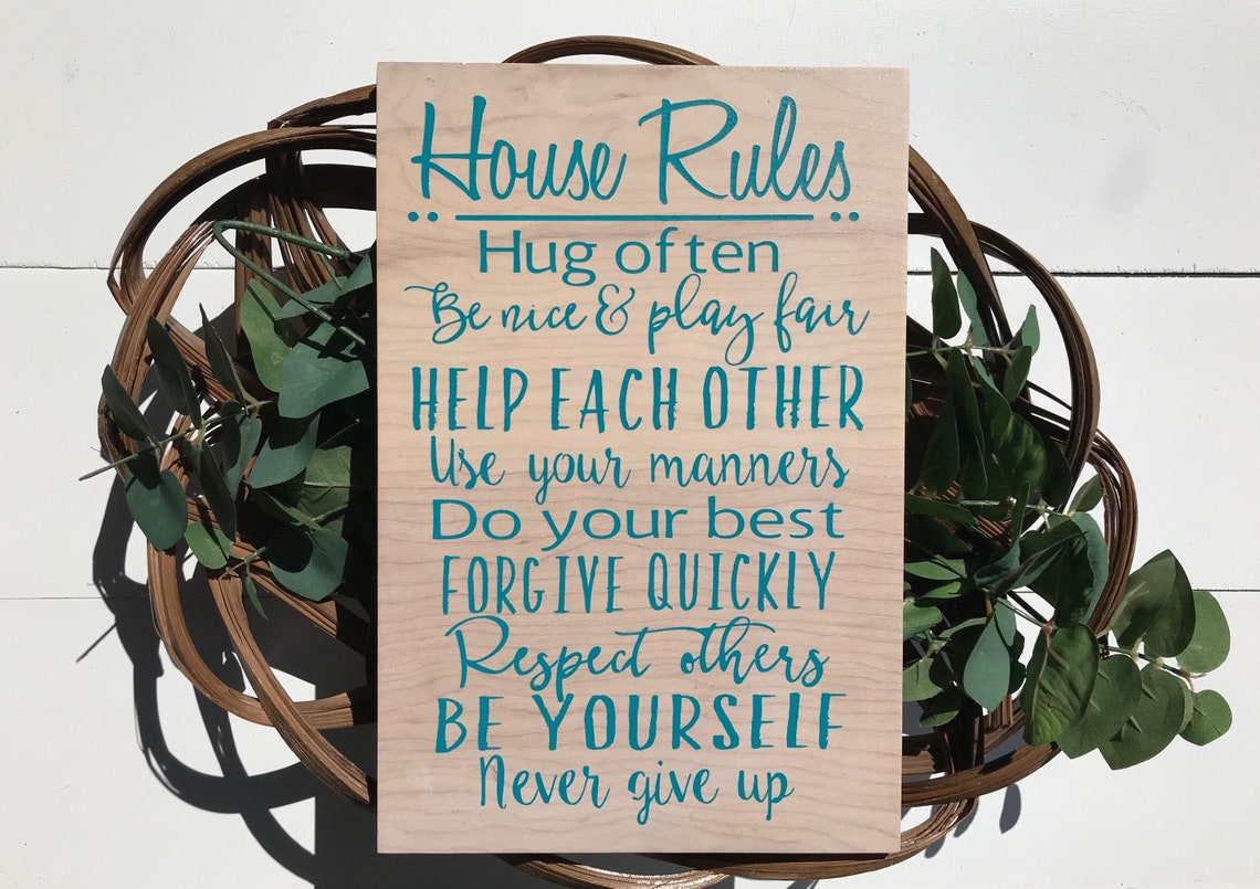 House Rules Sign House Rules Home Rules Sign Home Rules | Etsy