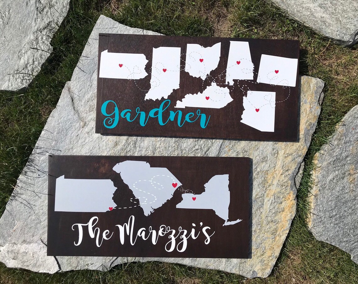 CUSTOM state sign state sign wedding gift state to state | Etsy