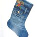 Handmade Denim Christmas Stocking, Upcycled Jeans Holiday Decor, Rustic ...