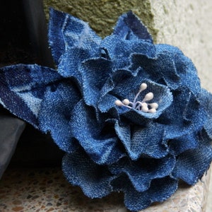 Denim Jeans Flower Denim Flower Flower Pin Denim Jewelry | Etsy