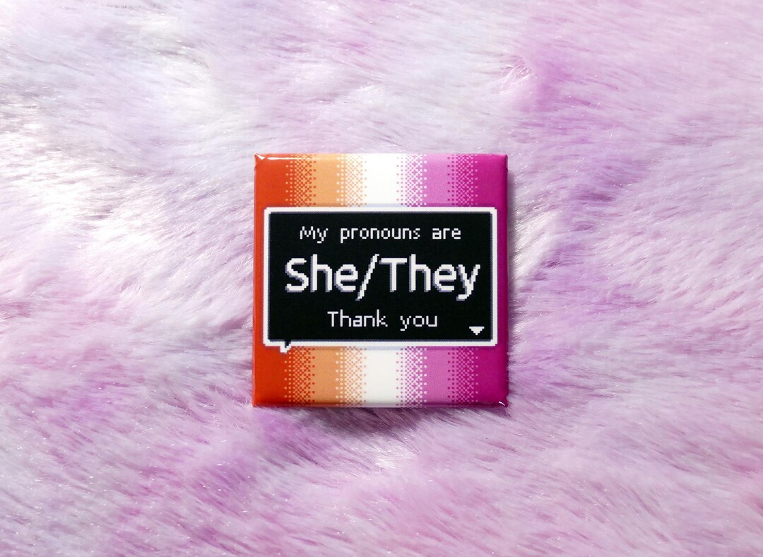 Pronoun Button | Pixel Art Speech Bubble & LGBTQIA+ Pride Flag ...