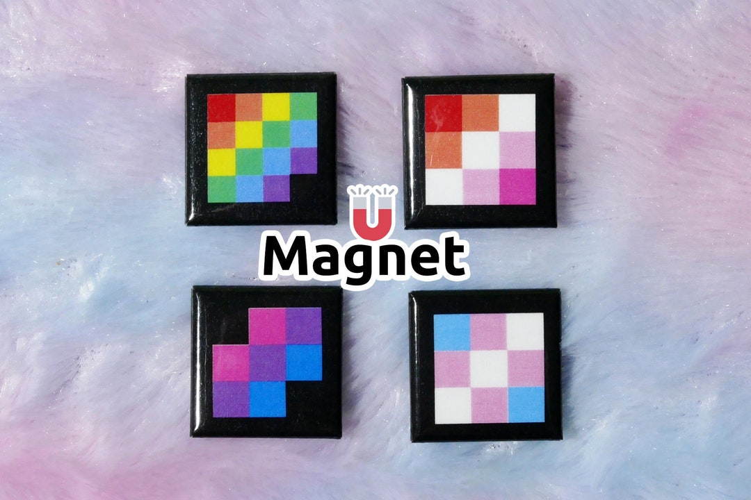 Minimalist Pixel Art LGBTQ Pride Flags 1 Square Magnet - Etsy UK